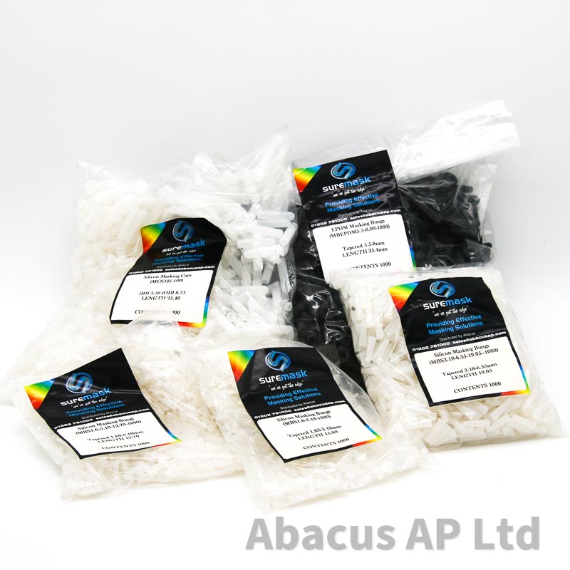 High Temp Tapered Silicone Bungs - 11.10-15.88mm Dia - Abacus high ...